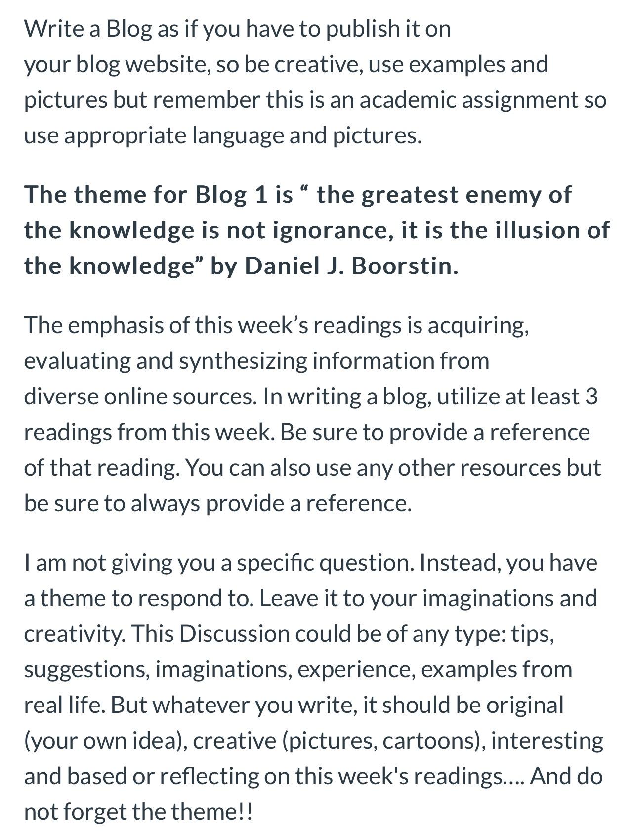 Solved Write a Blog as if you have to publish it on your | Chegg.com