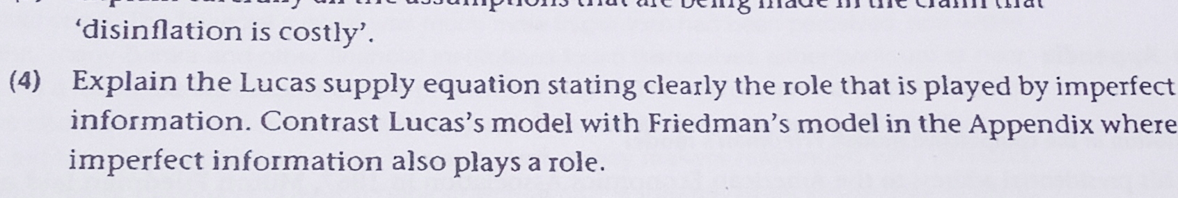 Solved (4) ﻿Explain the Lucas supply equation stating | Chegg.com