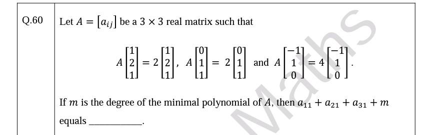 Solved Let A=[aij] be a 3×3 real matrix such that | Chegg.com