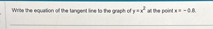 Solved Write the equation of the tangent line to the graph | Chegg.com