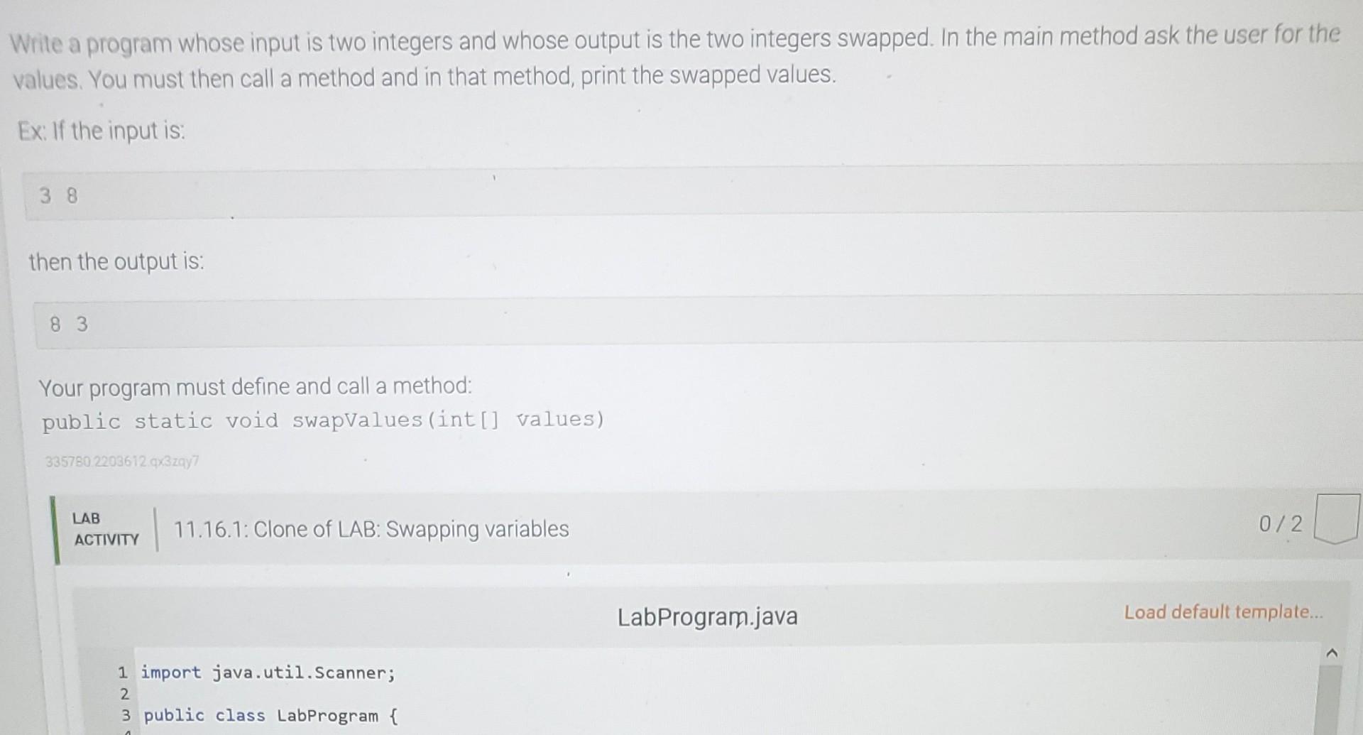 Solved Write a program whose input is two integers and whose | Chegg.com