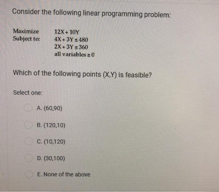 Solved Consider the following linear programming problem: | Chegg.com