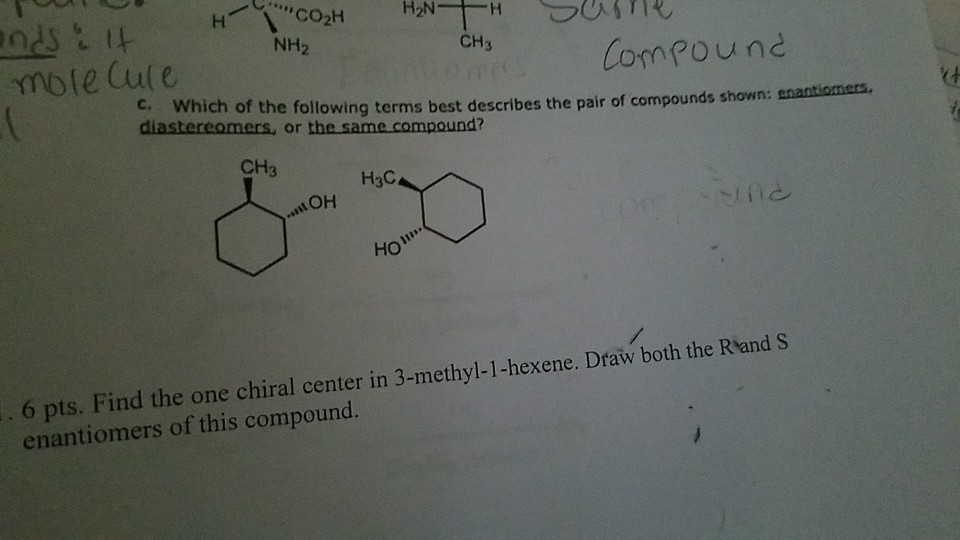 Solved H- ***CO2H NH2 XH H2N- andsilt CH3 molecule Compound | Chegg.com