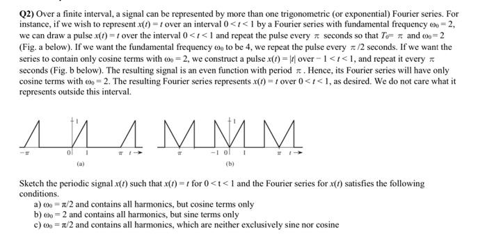 Solved Q2) Over a finite interval, a signal can be | Chegg.com