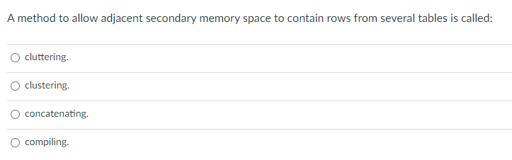 Solved A method to allow adjacent secondary memory space to | Chegg.com
