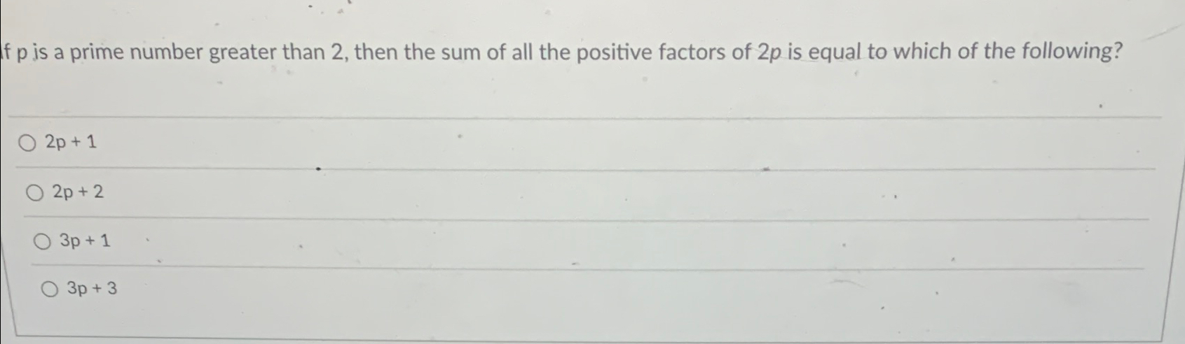 Solved I p ﻿is a prime number greater than 2 , ﻿then the sum | Chegg.com