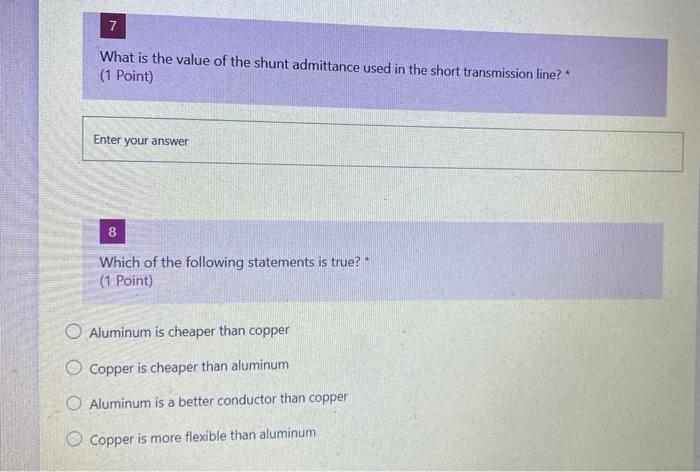Solved 7 What is the value of the shunt admittance used in | Chegg.com