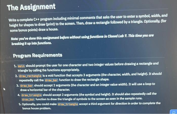 Solved The Assignment houser. Program Requirements tretarile | Chegg.com