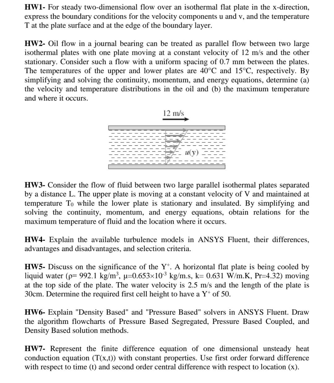 Solved HW1- For steady two-dimensional flow over an | Chegg.com