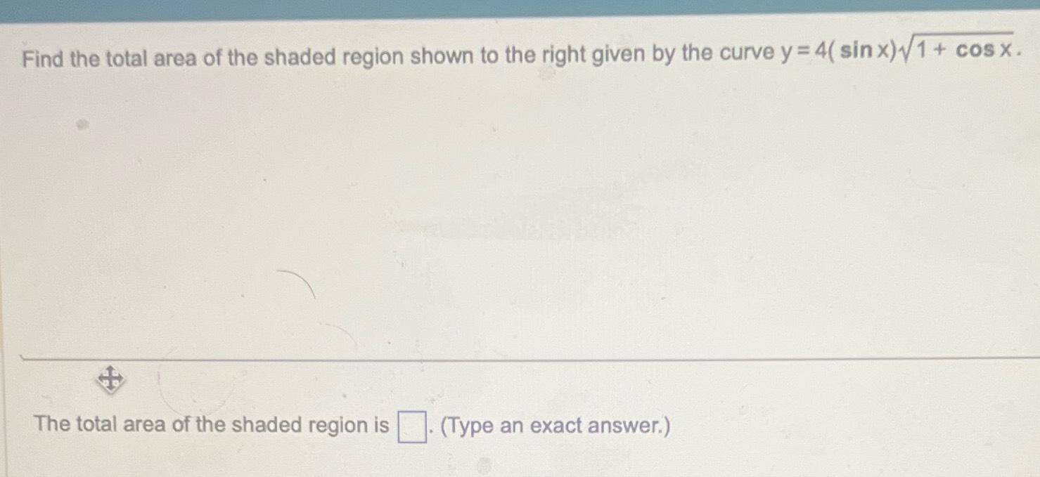 Solved Find the total area of the shaded region shown to the | Chegg.com
