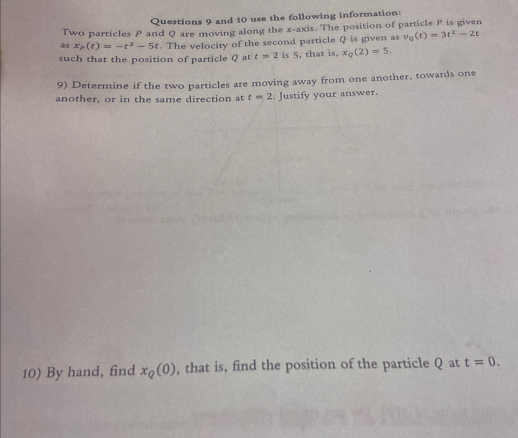 Solved Questions 9 ﻿and 10 ﻿use the following | Chegg.com