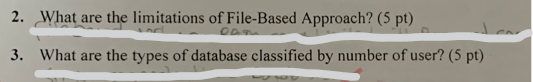 Solved 2. ﻿What are the limitations of File-Based Approach? | Chegg.com