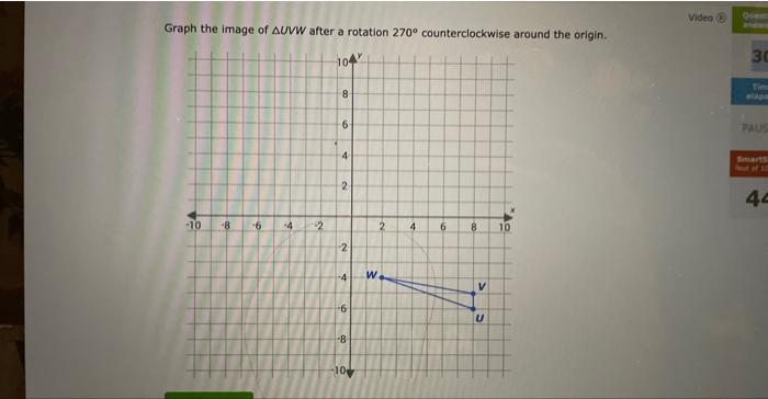 Solved Graph the image of UVW after a rotation 270∘ | Chegg.com