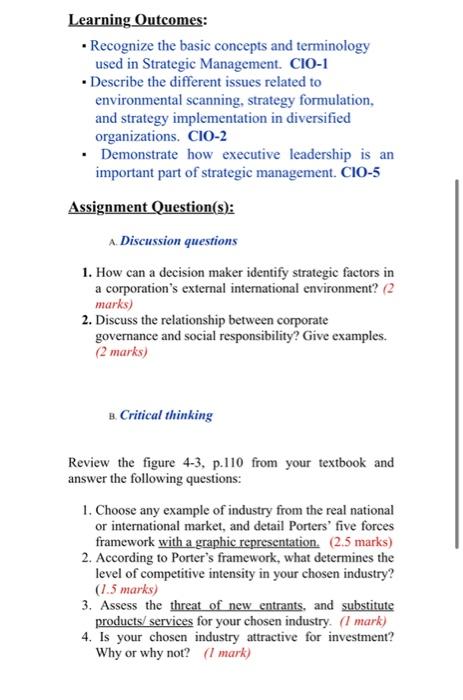 Solved Learning Outcomes: - Recognize the basic concepts and | Chegg.com