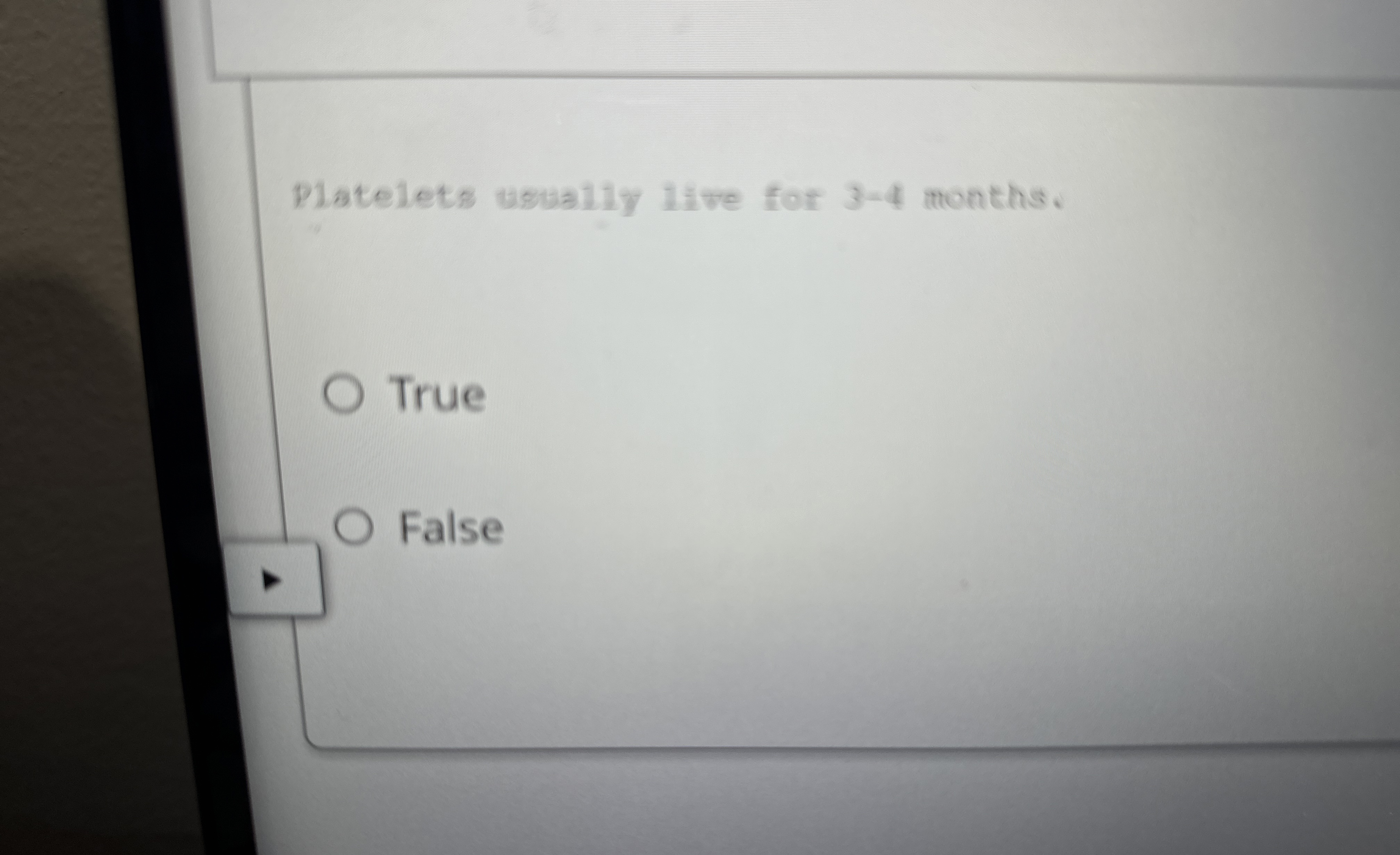 Solved Platelets usually live for 3-4 ﻿months.TrueFalse | Chegg.com