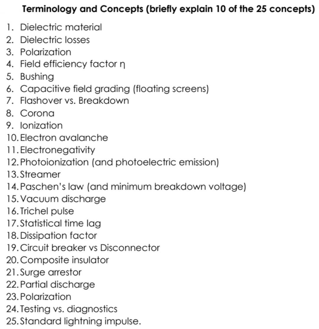 Solved Terminology and Concepts (briefly explain 10 ﻿of the | Chegg.com