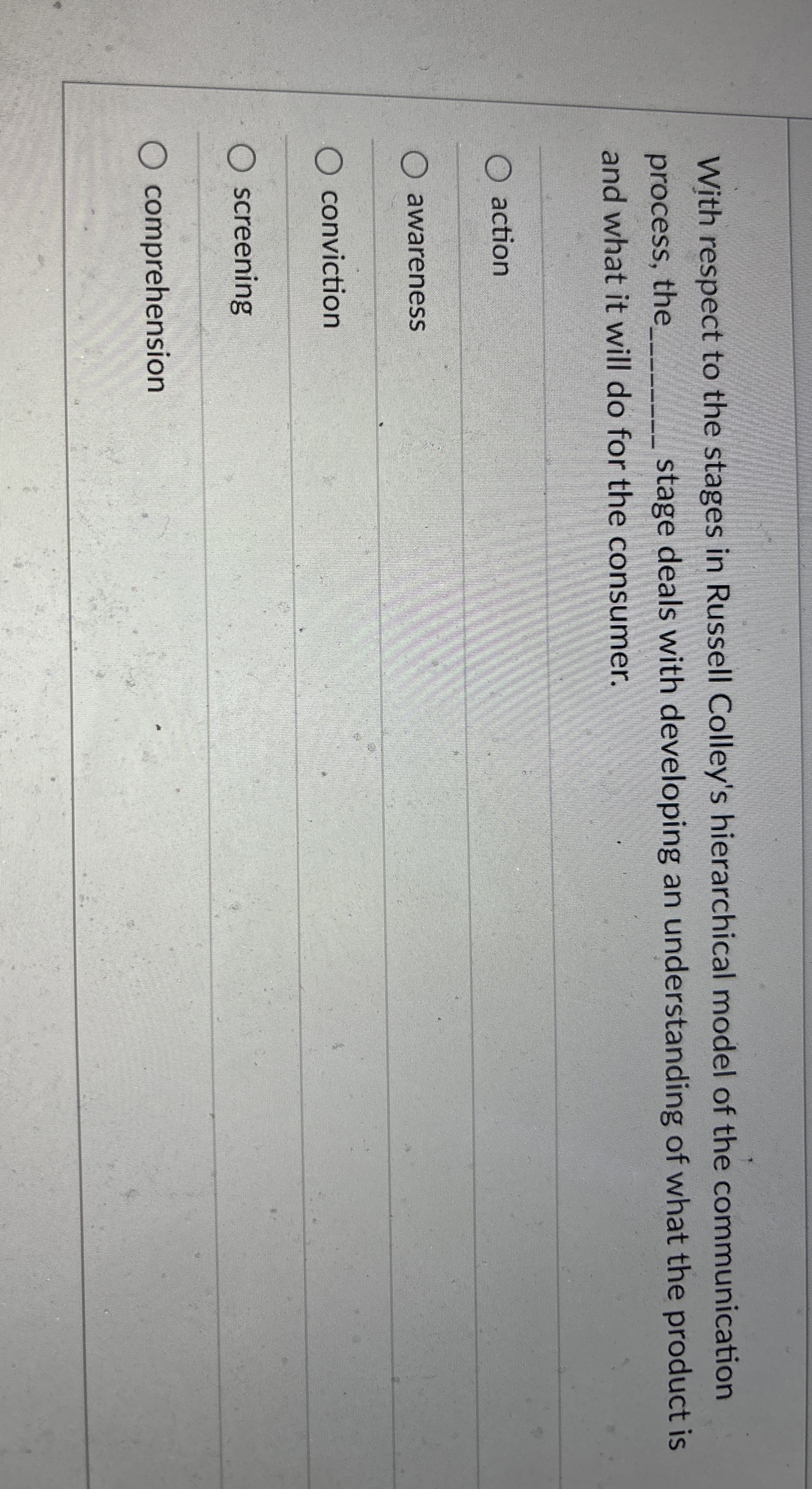 Solved With respect to the stages in Russell Colley's | Chegg.com