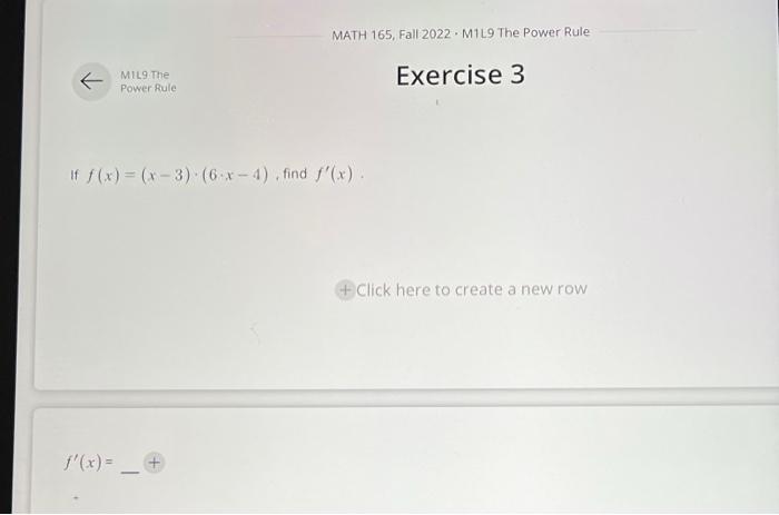 Solved Exercise 3 Milighte Power Rule Power Rule If | Chegg.com