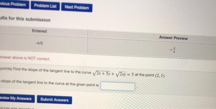 Solved vious Problem Problem Läst Next Problem ults for this | Chegg.com