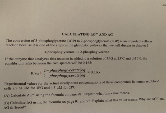 10/11 CALCULATING AG' AND AG The conversion of | Chegg.com