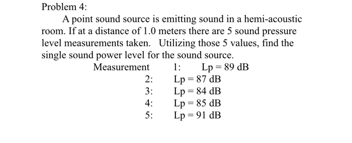 Solved Problem 4: A point sound source is emitting sound in | Chegg.com