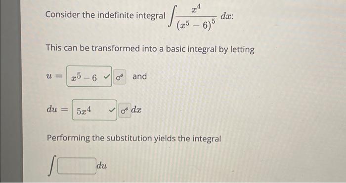 Solved Consider the indefinite integral \\( \\int | Chegg.com