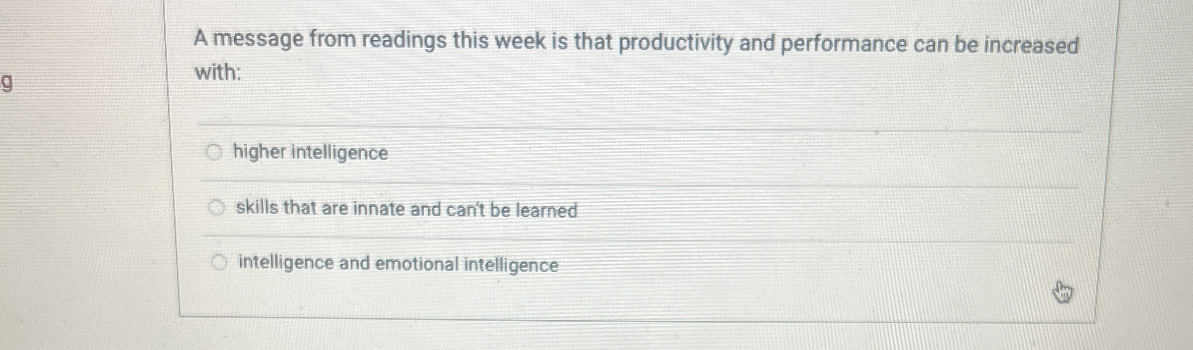 Solved A message from readings this week is that | Chegg.com