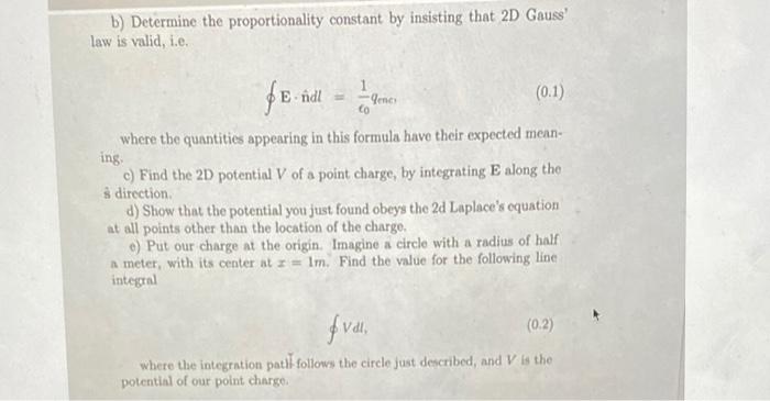 Solved 1) Imagine we lived in a 2-dimensional world instead | Chegg.com