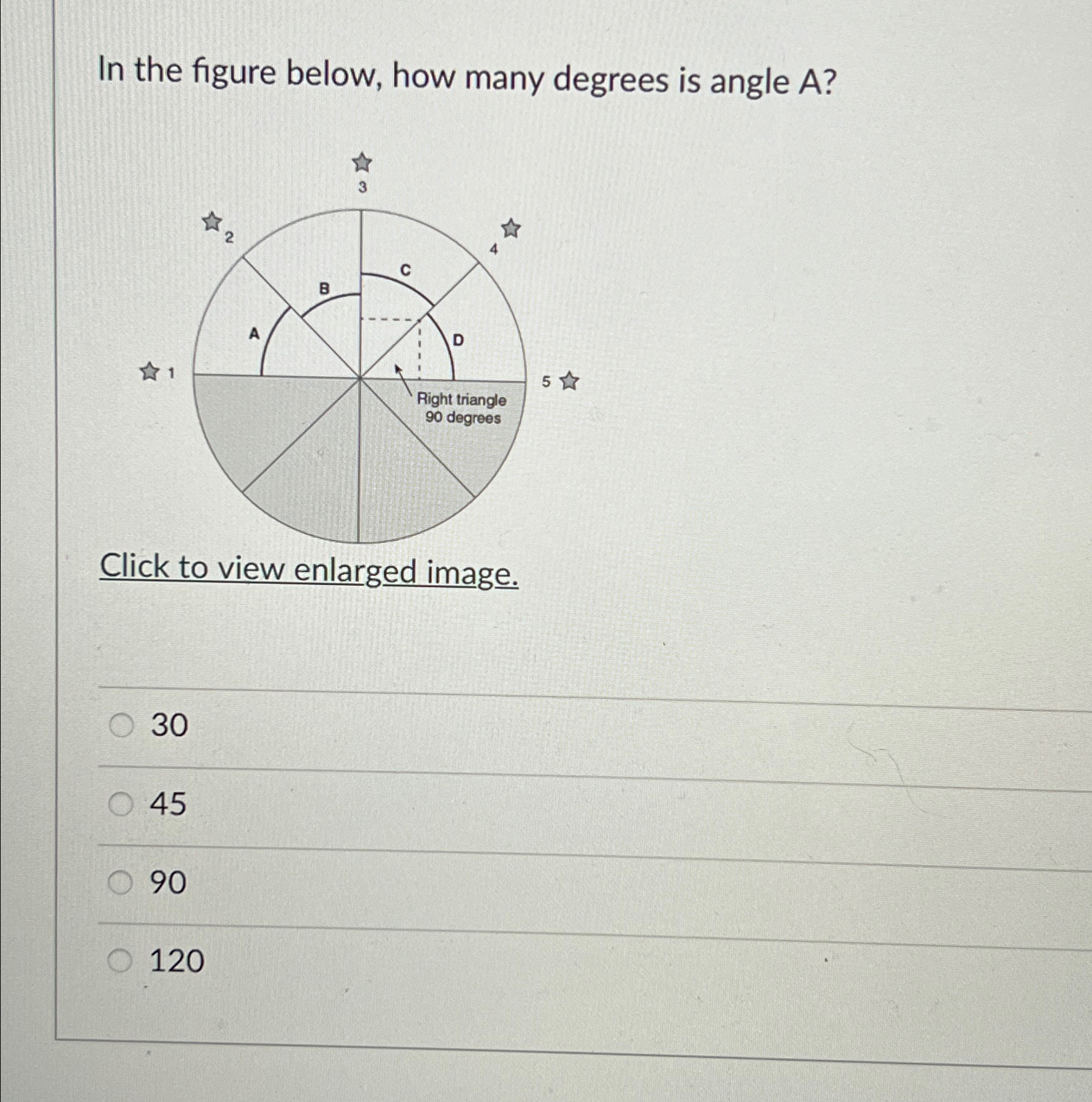 Solved In the figure below, how many degrees is angle | Chegg.com