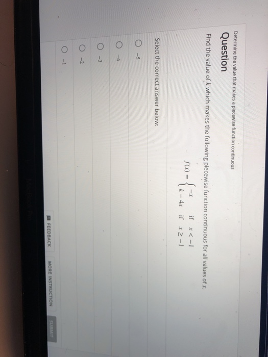 Solved Determine the value that makes a piecewise function | Chegg.com