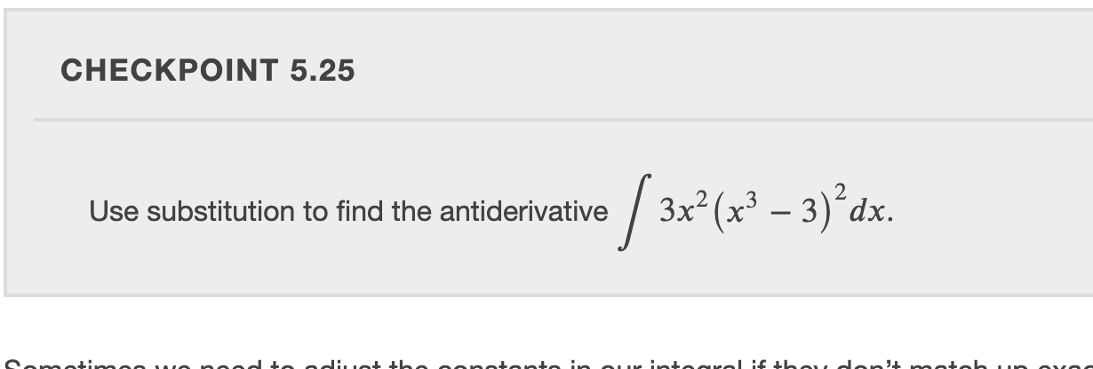 Solved CHECKPOINT 5.25Use substitution to find the | Chegg.com
