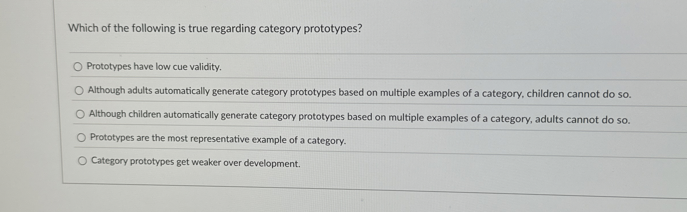 Solved Which of the following is true regarding category | Chegg.com