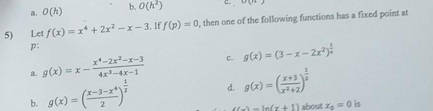 Solved Let f(x)=x4+2x2−x−3. If f(p)=0, then one of the | Chegg.com