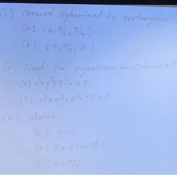 Solved (1) Convert cylindericar to rectangular Due today (a) | Chegg.com