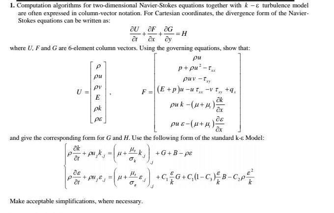 Solved 1. Computation algorithms for two-dimensional | Chegg.com