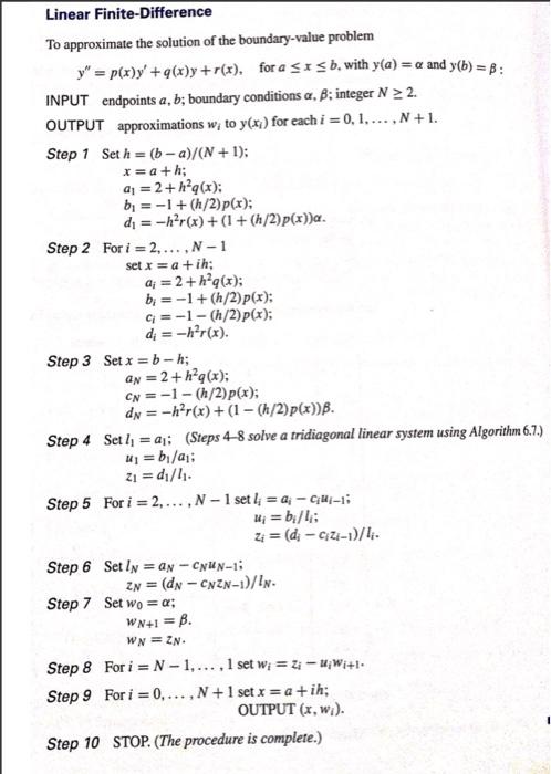 Solved Linear Finite-Difference To approximate the solution | Chegg.com