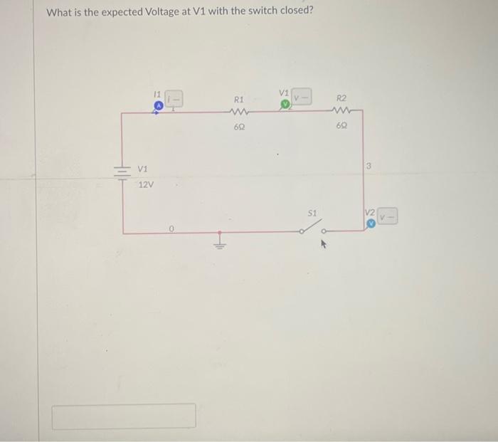 Solved What is the expected Voltage at V1 with the switch | Chegg.com