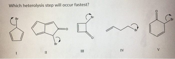 Solved Which heterolysis step will occur fastest? gar moo | Chegg.com