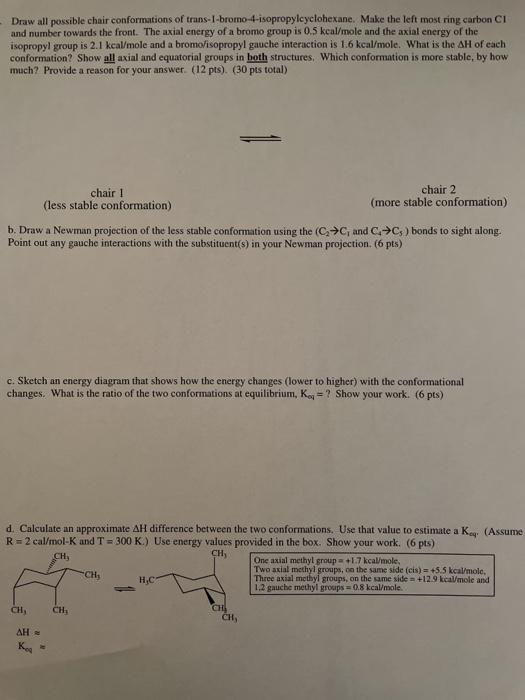 Solved Draw all possible chair conformations of | Chegg.com