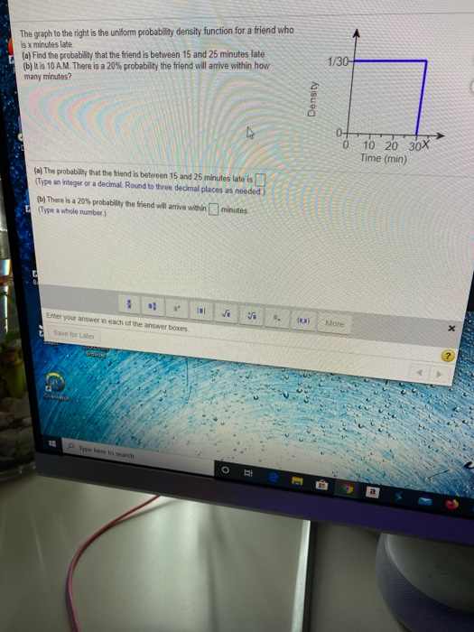 Solved the graph to the right is the uniform probability | Chegg.com