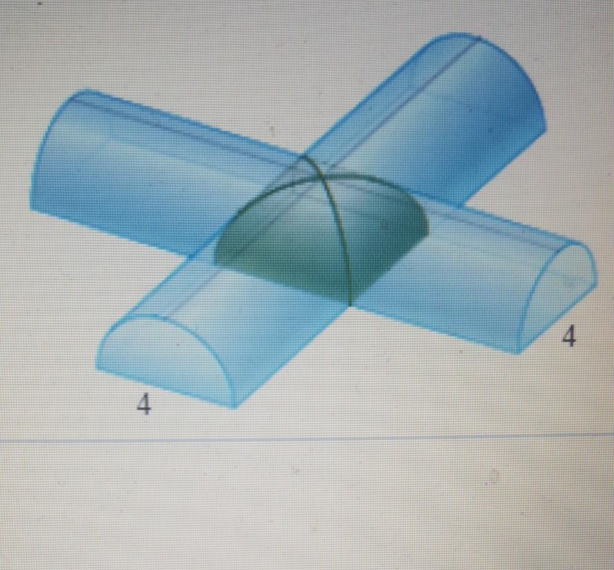 Solved Two half-cylinders of diameter 4 meet at a right | Chegg.com