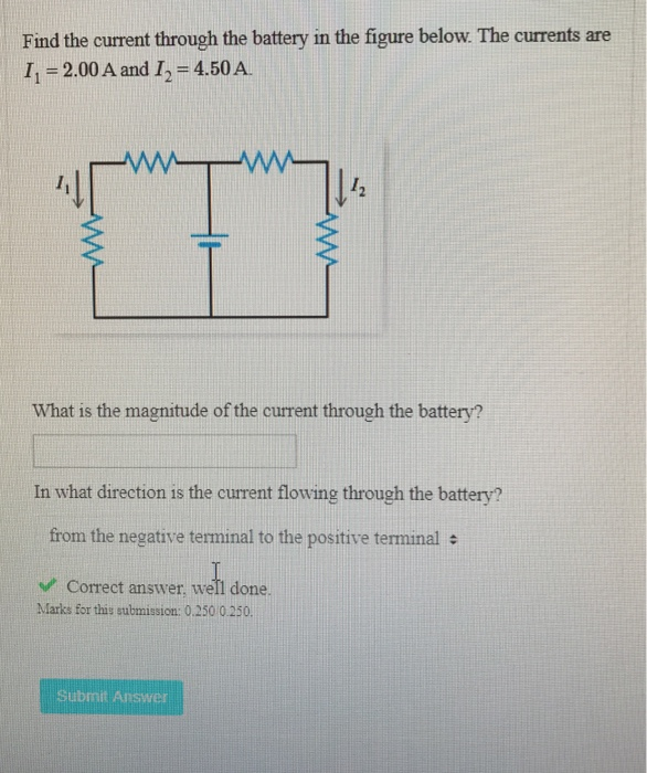 Solved Find the current through the battery in the figure | Chegg.com