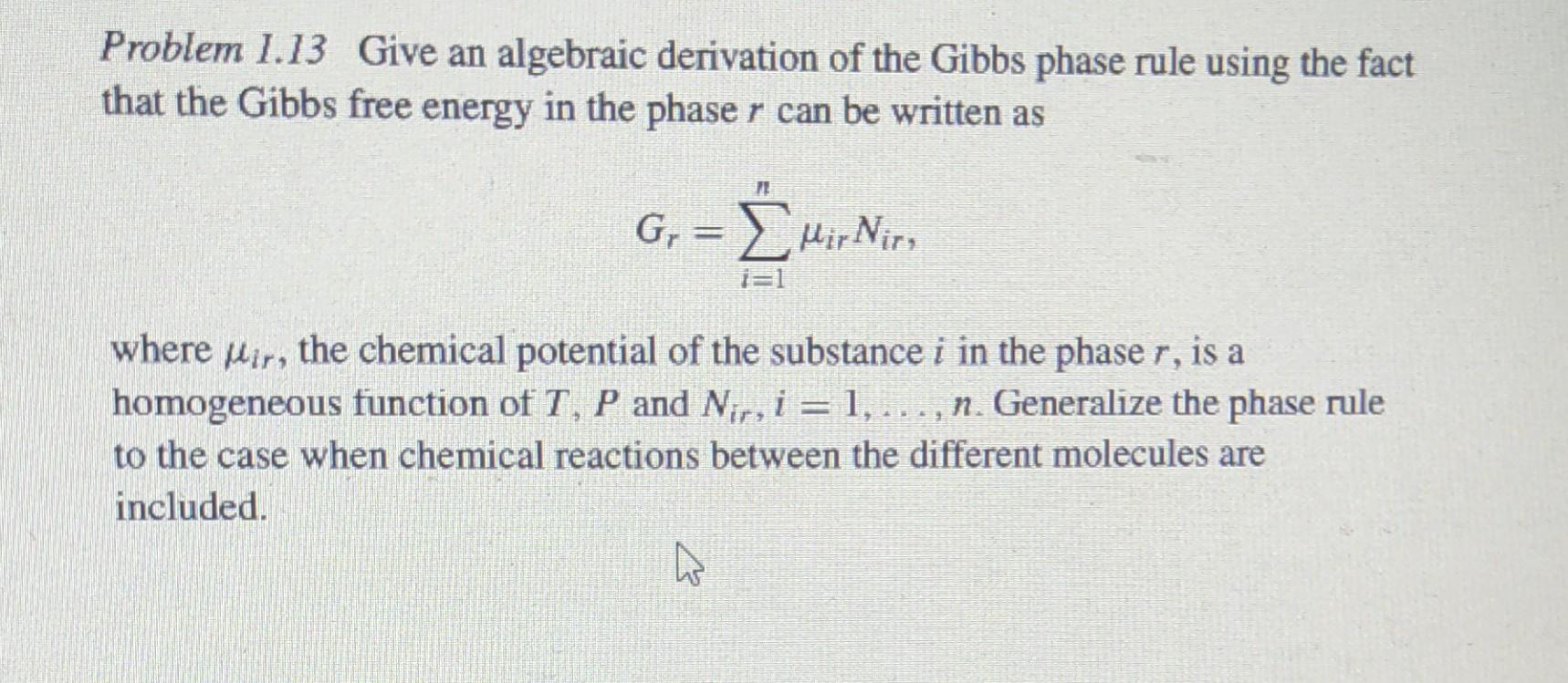 Solved Problem 1.13 Give an algebraic derivation of the | Chegg.com
