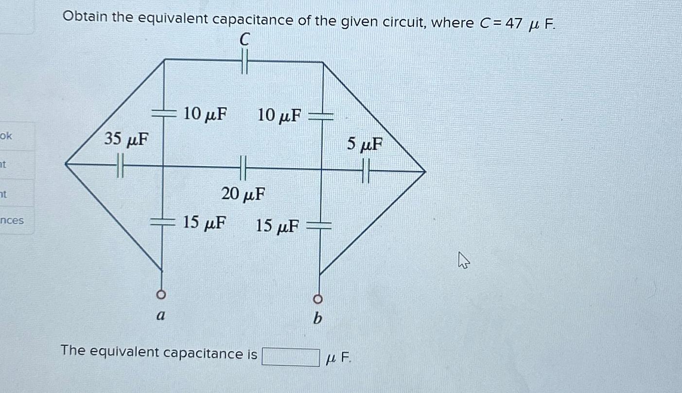 Solved Obtain the equivalent capacitance of the given | Chegg.com