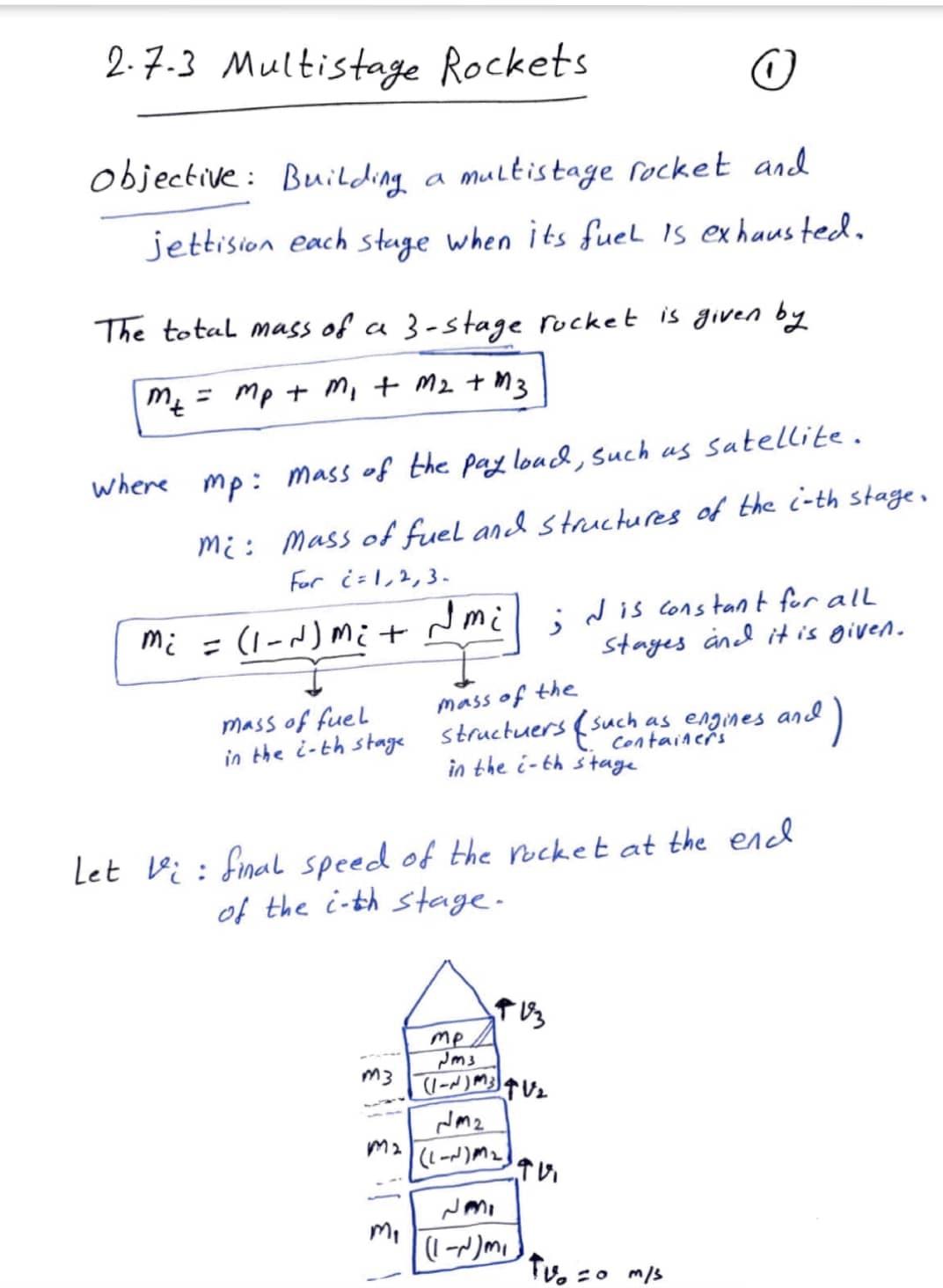 Solved 2.7-3 Multistage Rockets o a objective: Building a | Chegg.com