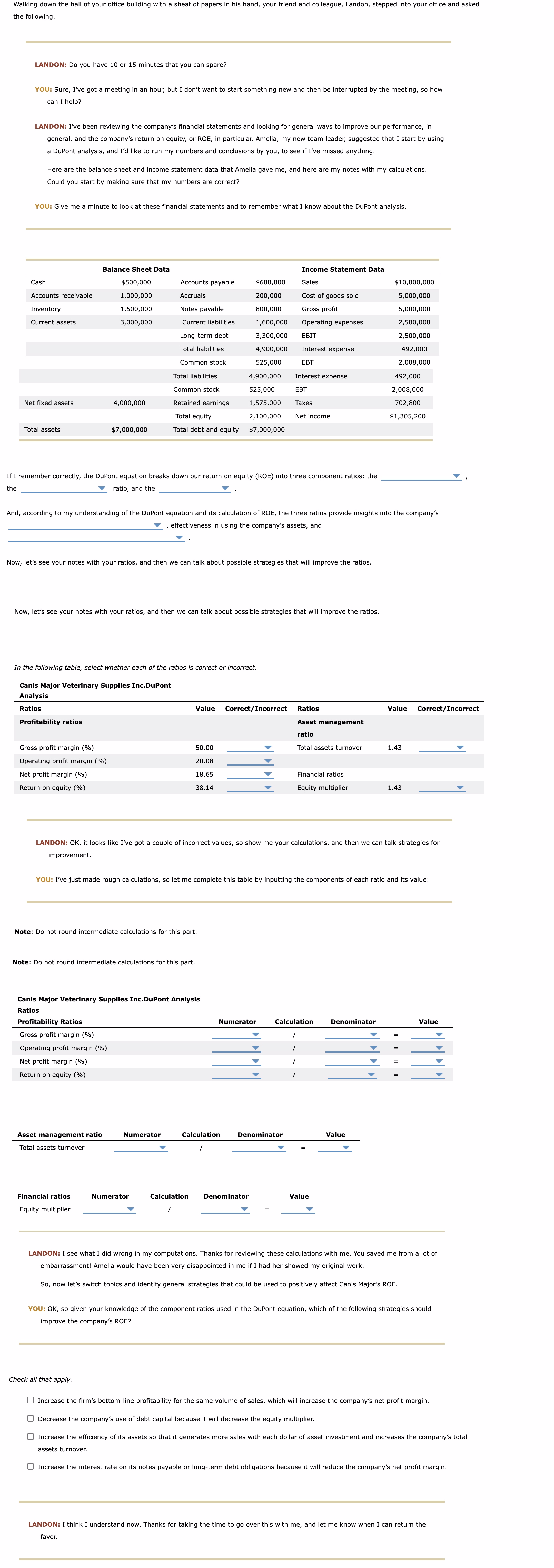 Solved help with analyzing of company performance using | Chegg.com