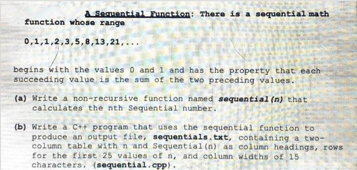 Solved A Sequential Function: There is a sequential math | Chegg.com