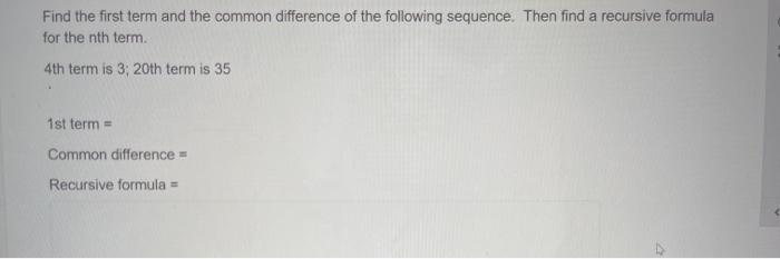 Solved Find the first term and the common difference of the | Chegg.com