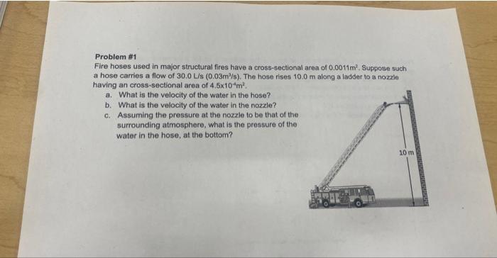 Solved Problem \#1 Fire hoses used in major structural fires | Chegg.com