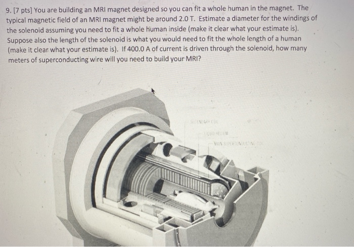 Solved 9. [7 pts) You are building an MRI magnet designed so | Chegg.com
